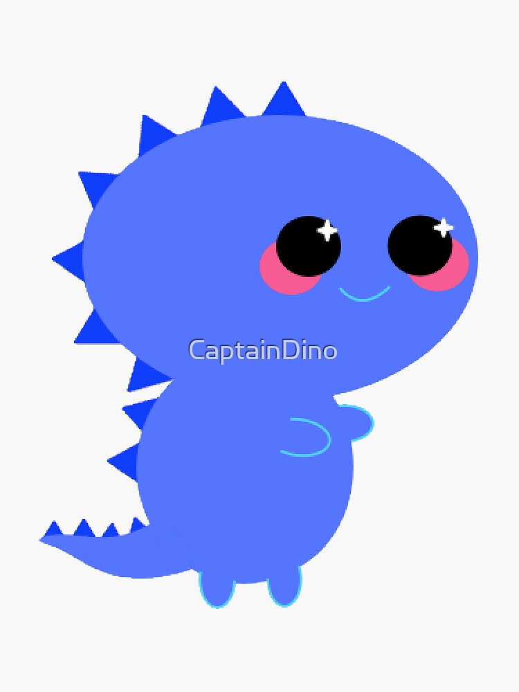 "Blue Dino (T-Rex)" Sticker for Sale by CaptainDino | Redbubble