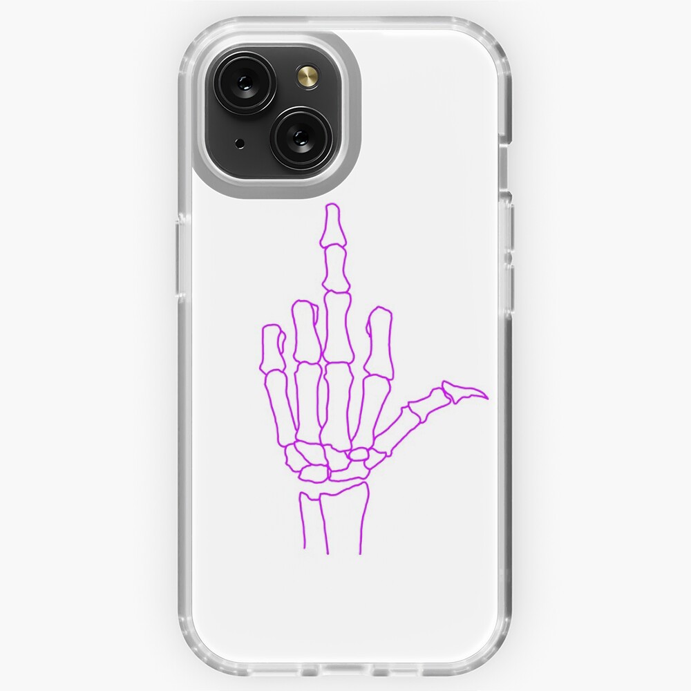 "Purple Middle Finger Skeleton Hand Line Drawing" Art Board Print for ...