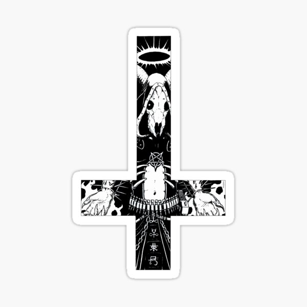 "Azazel Crucifix" Sticker for Sale by Tobias-Kane | Redbubble