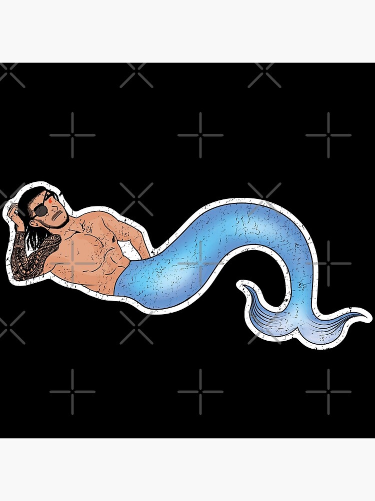 "Merman with Tribal Tattoos Distressed " Poster for Sale by Hyper-Field ...