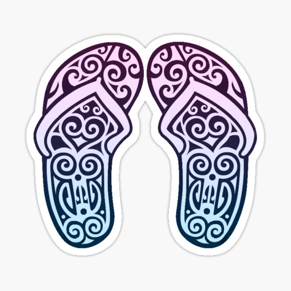 "Maori Polynesian Jandals" Sticker for Sale by CarolaTees | Redbubble