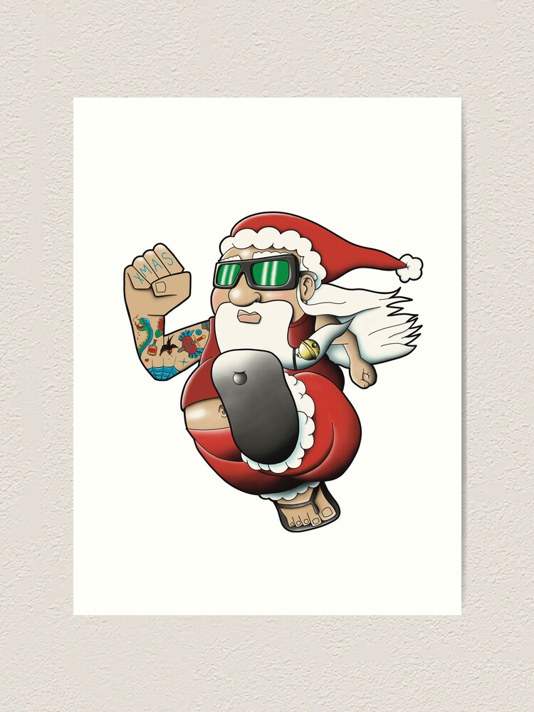 "Christmas Bogan Santa " Art Print for Sale by CaptainRogue | Redbubble
