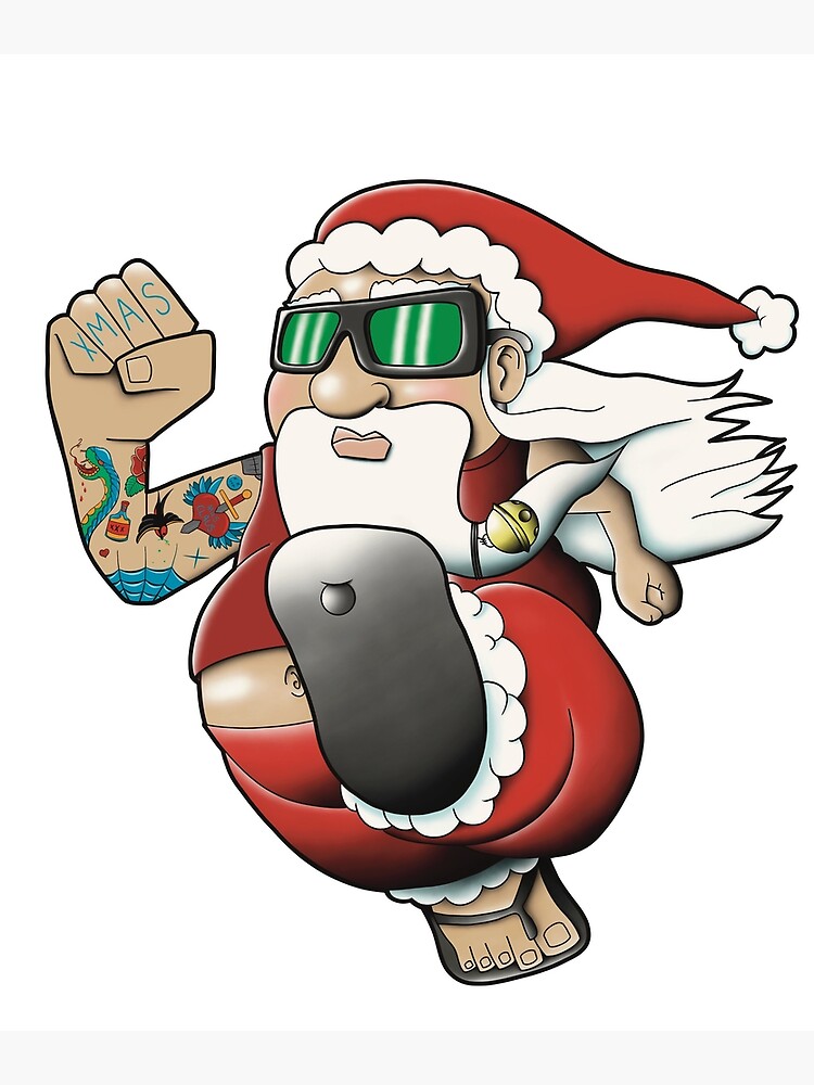 "Christmas Bogan Santa " Art Print for Sale by CaptainRogue | Redbubble