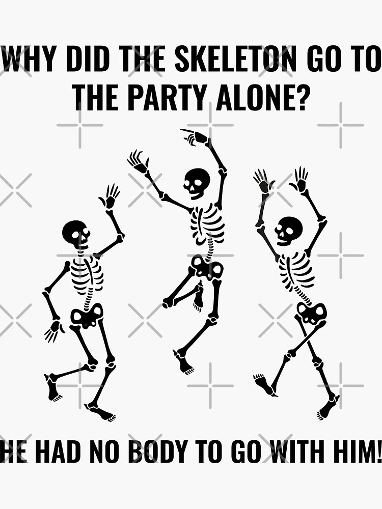 "Bodybuilding Gym Skeleton Dance Puns Funny Muscle Jokes" Sticker for ...