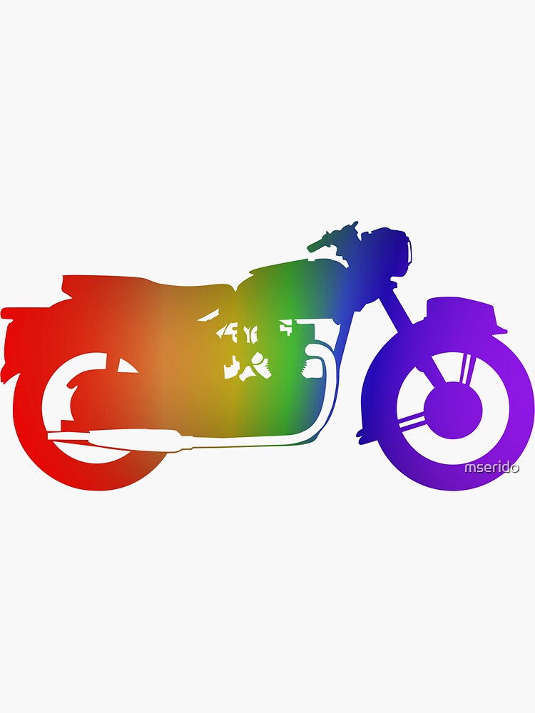 "Rainbow Motorcycle Silhouette (Triumph)" Sticker for Sale by mserido ...