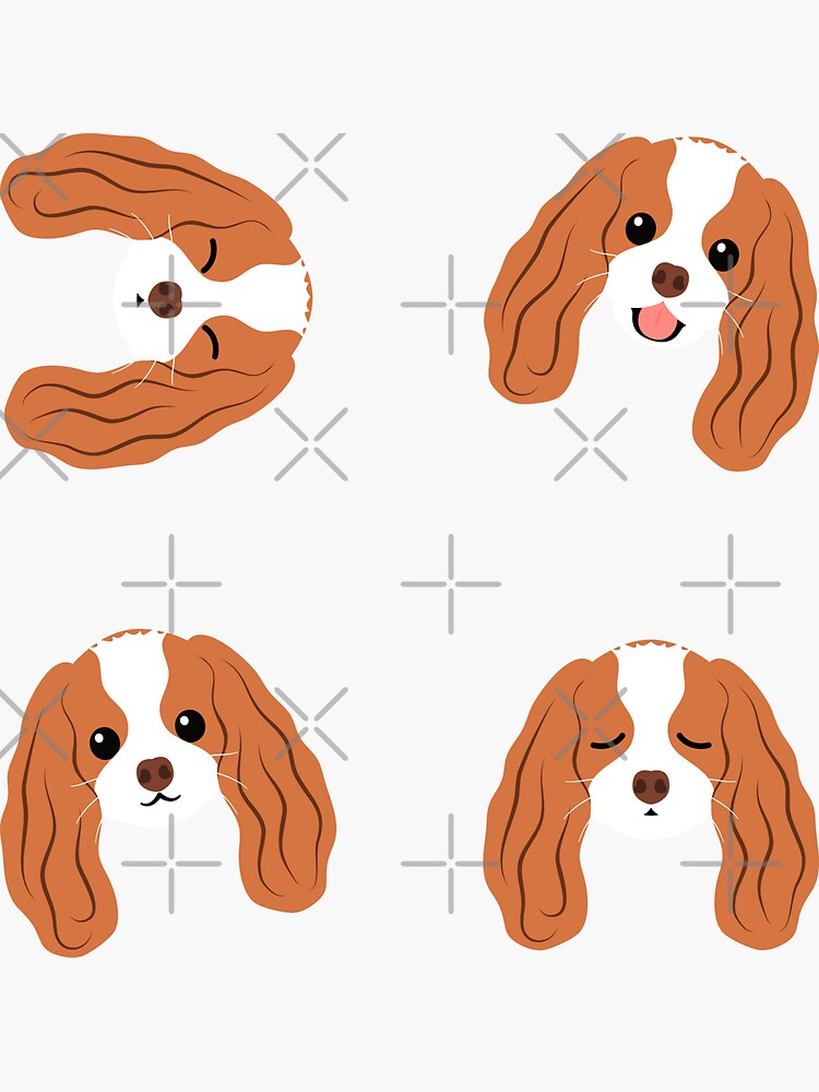 "Cute Cavalier King Charles Spaniel Emoji" Sticker for Sale by ...