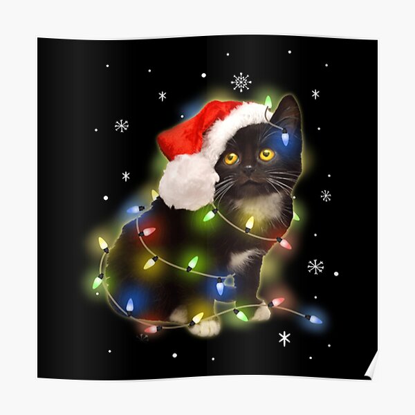 "Black Cat Led Christmas Lights Black Cat -" Poster by rombultnicho ...