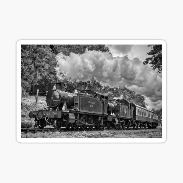 "Two GWR Prairies - Black and White" Sticker by SteveHClark | Redbubble