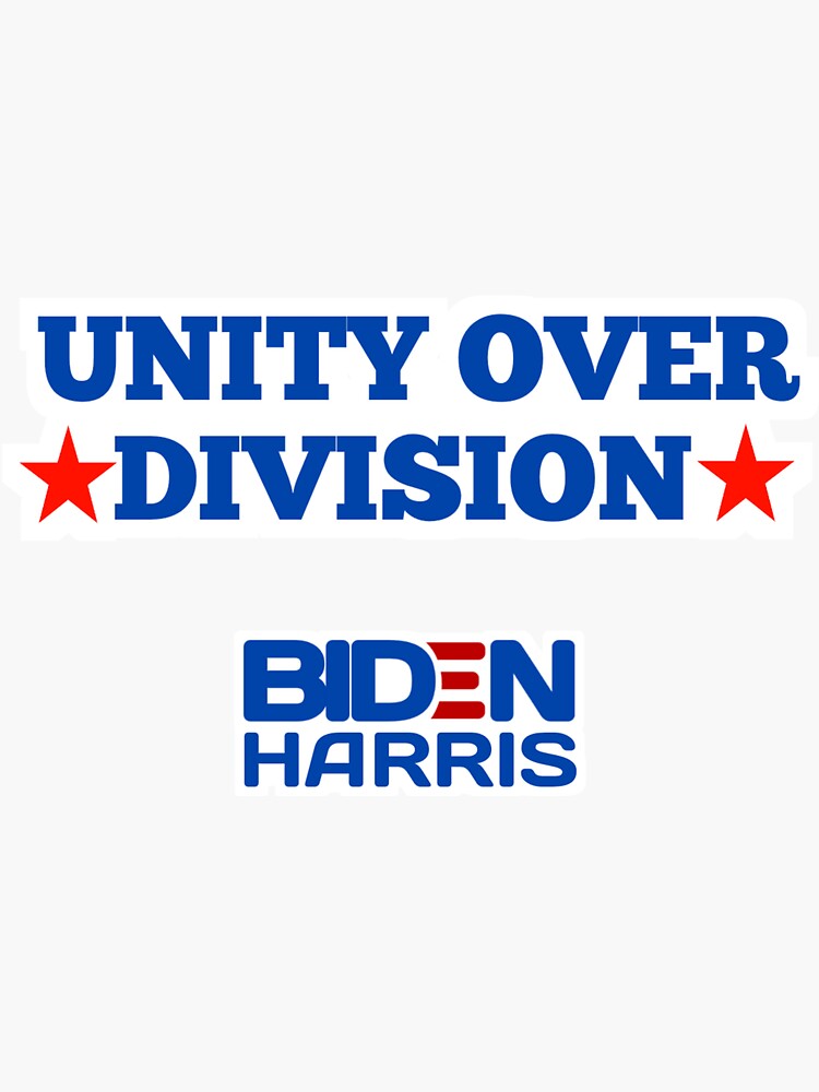 "Unity over division " Sticker for Sale by 3colors3 | Redbubble