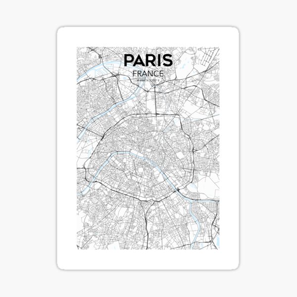 "PARIS FRANCE MAP" Sticker for Sale by MeArtHenry | Redbubble