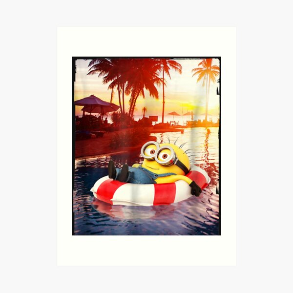 "Despicable Me Minions Jerry Sunset Float Graphic " Art Print by ...