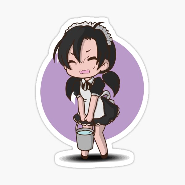 French Maid Anime Stickers Redbubble
