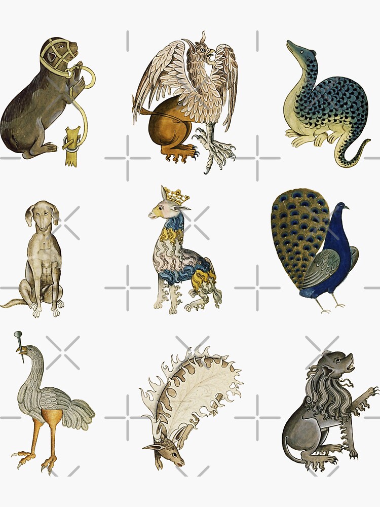"Medieval and Tudor Beasts, Creatures and Animals" Sticker for Sale by ...