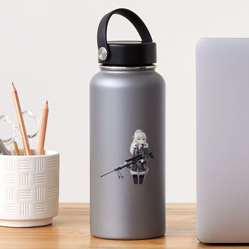 "Anime girl with gun Japanese Manga " Sticker for Sale by ...