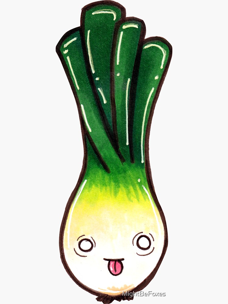 "Cute Leek" Sticker by MightBeFoxes | Redbubble