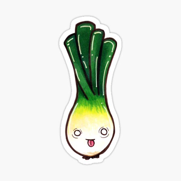 "Cute Leek" Sticker by MightBeFoxes | Redbubble