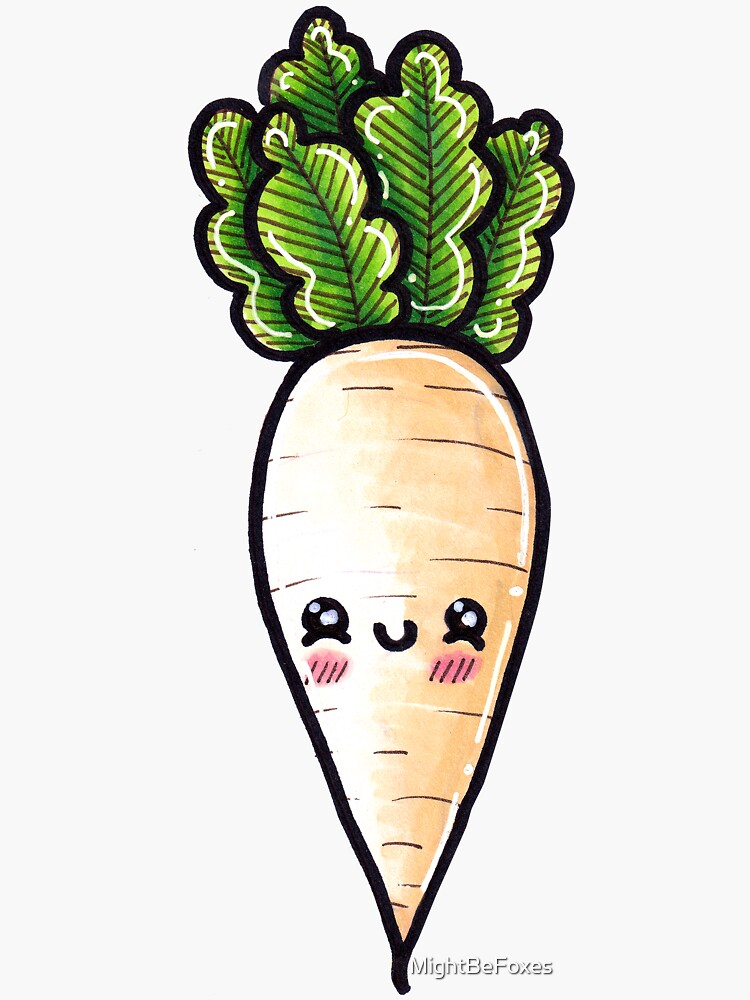 "Cute Parsnip" Sticker by MightBeFoxes | Redbubble