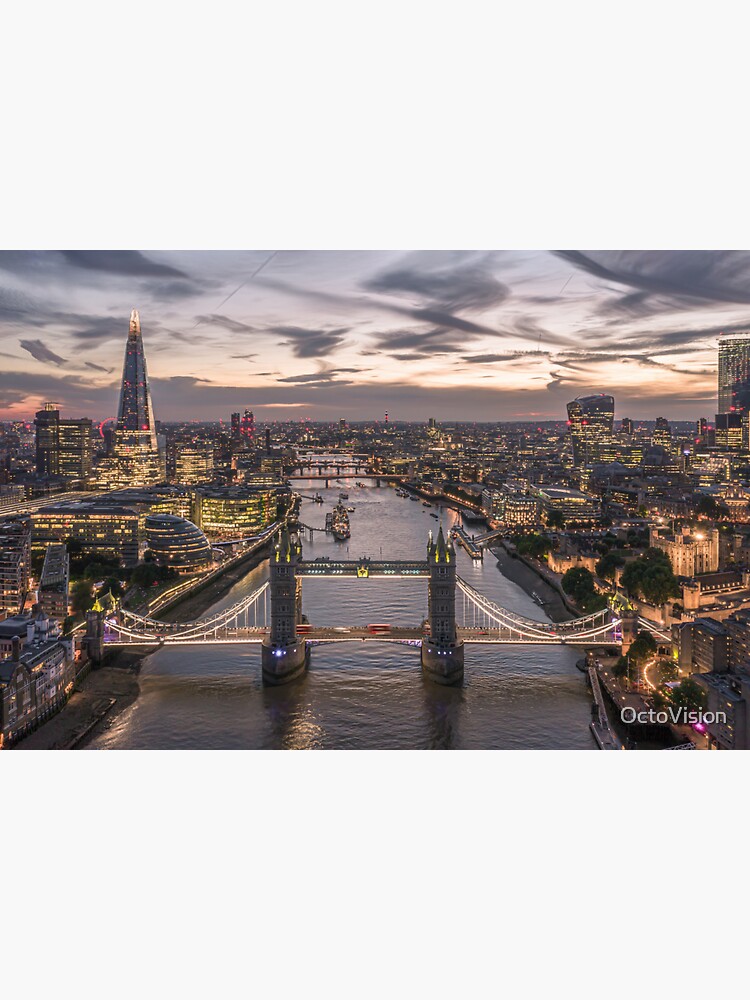 "London River Thames Dusk" Sticker by OctoVision | Redbubble