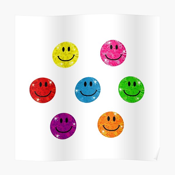 "Y2K smiley pack" Poster by lottedesigns | Redbubble