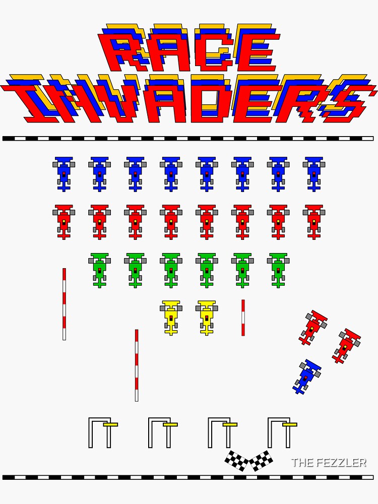 "Race Invaders!" Sticker for Sale by SHFARROW | Redbubble