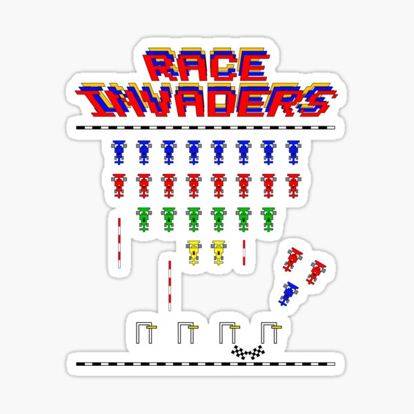"Race Invaders!" Sticker for Sale by SHFARROW | Redbubble