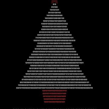 "Merry Christmas Tree - White Binary Code Festive Geek/Nerd Design ...