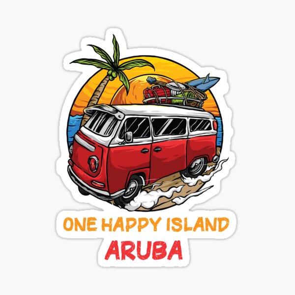 "Aruba One Happy Island " Sticker for Sale by youssefattigui | Redbubble