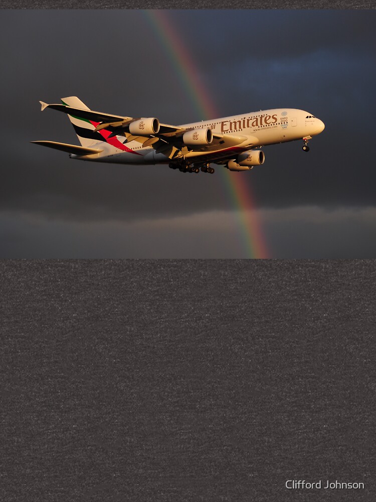 "Rainbow Sky: Airbus A380" T-shirt for Sale by CGJohnson | Redbubble ...