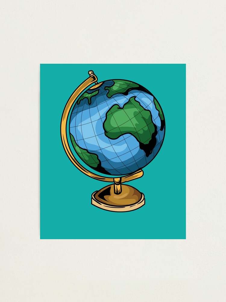 "Retro Earth Globe Graphic - Earth Mapping Map - Geography ...