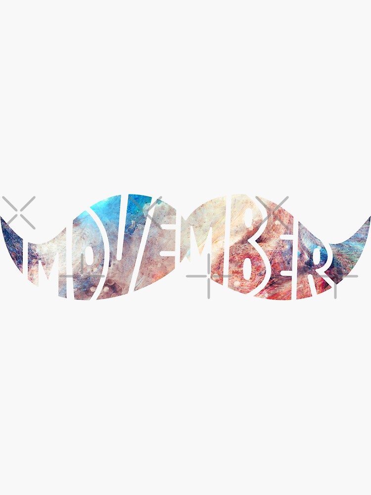 "Movember Moustache Text Design - Colours " Sticker by designminimal ...