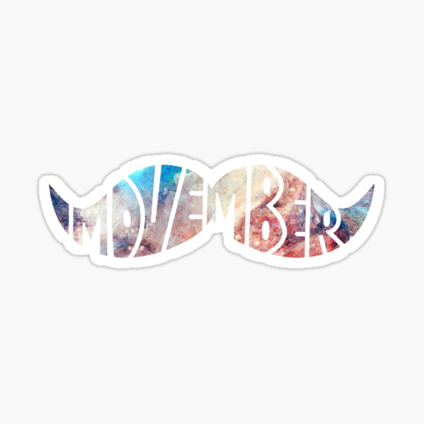 "Movember Moustache Text Design - Colours " Sticker by designminimal ...