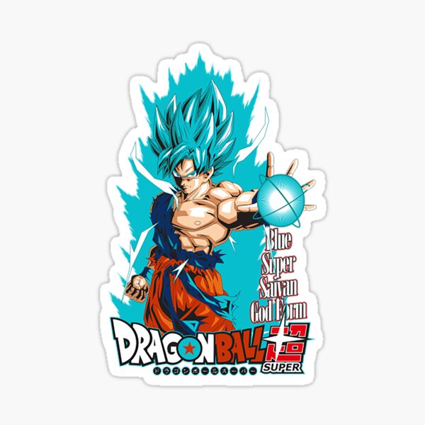 "Son Goku Super Saiyan God Blue Dragon Ball Super" Sticker by ...