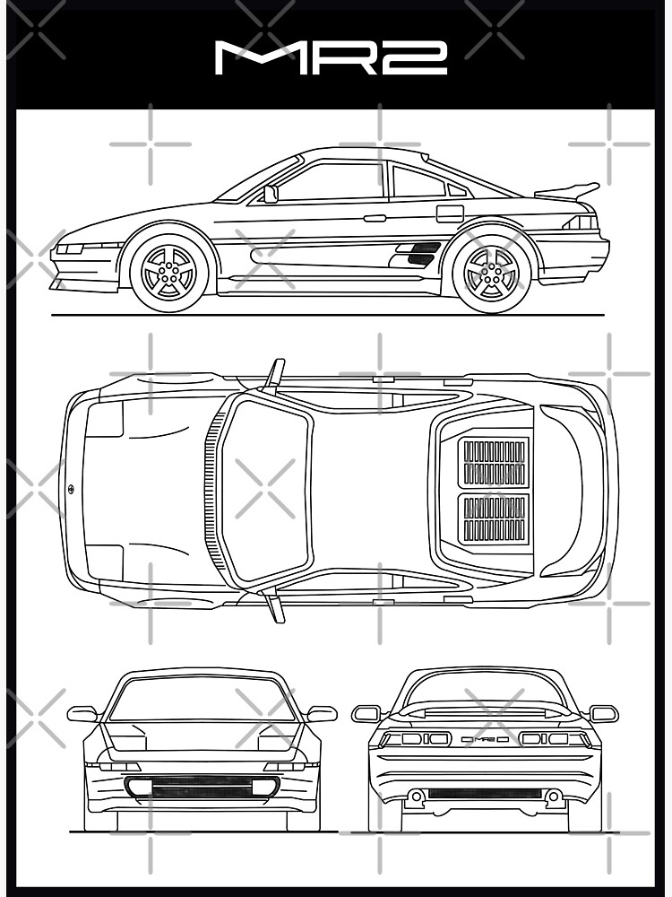 "The MR2 Blueprint" Sticker for Sale by rogue-design | Redbubble
