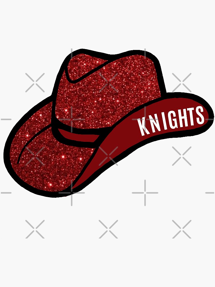 "Red sparkle cowboy hat knights bellarmine" Sticker for Sale by ...
