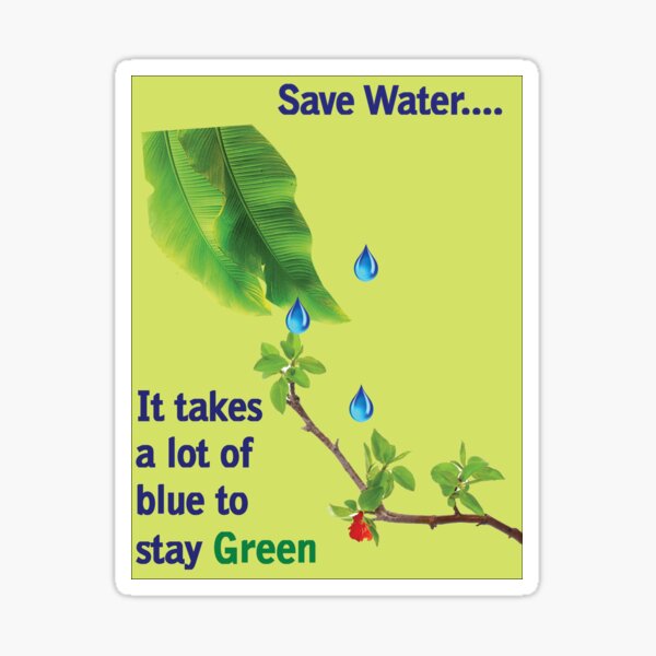 "Save Water" Sticker for Sale by MCJayaweera | Redbubble