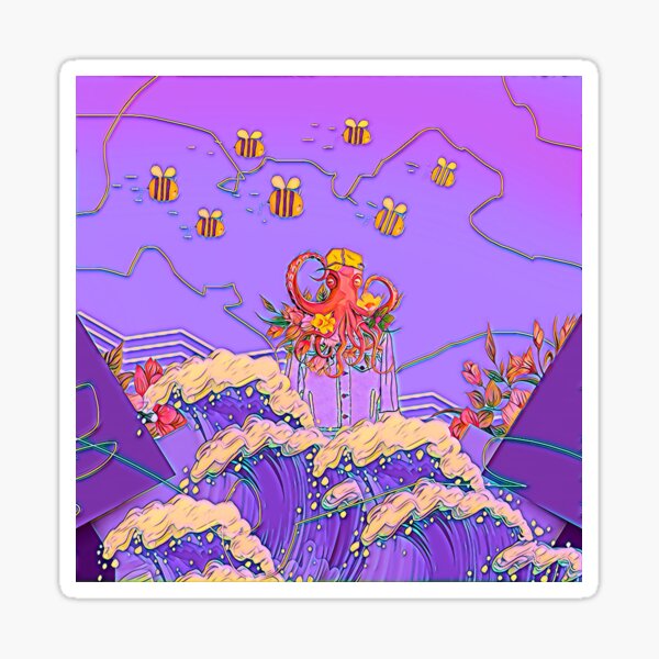 "Octopus and bees" Sticker for Sale by jblittlemonsters | Redbubble