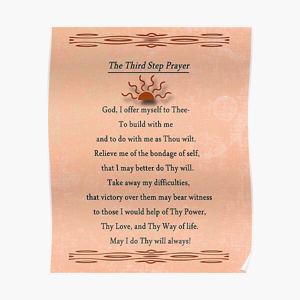 "Third Step Prayer" Poster for Sale by Delights | Redbubble