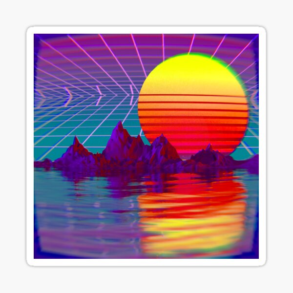 "Vaporwave Retro Sunset Art" Sticker for Sale by UniversalAxioms ...