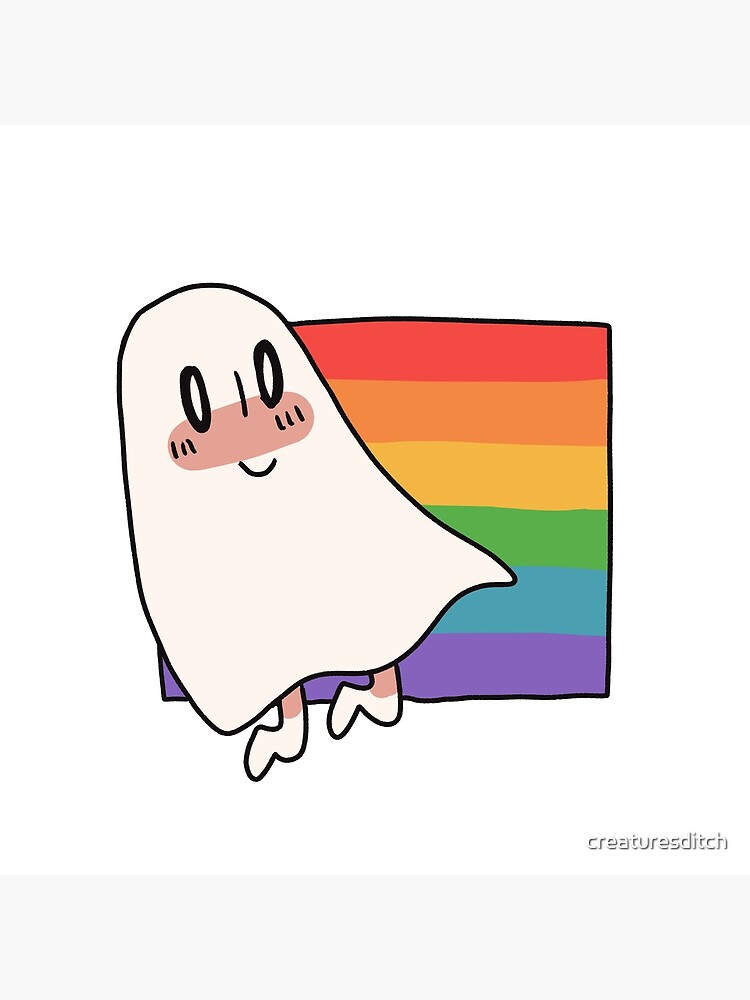 "ghost lgbtqia rainbow gay pride flag" Poster by creaturesditch | Redbubble