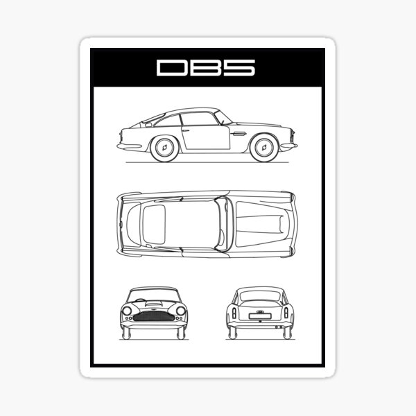 "The DB5 Blueprint" Sticker for Sale by rogue-design | Redbubble
