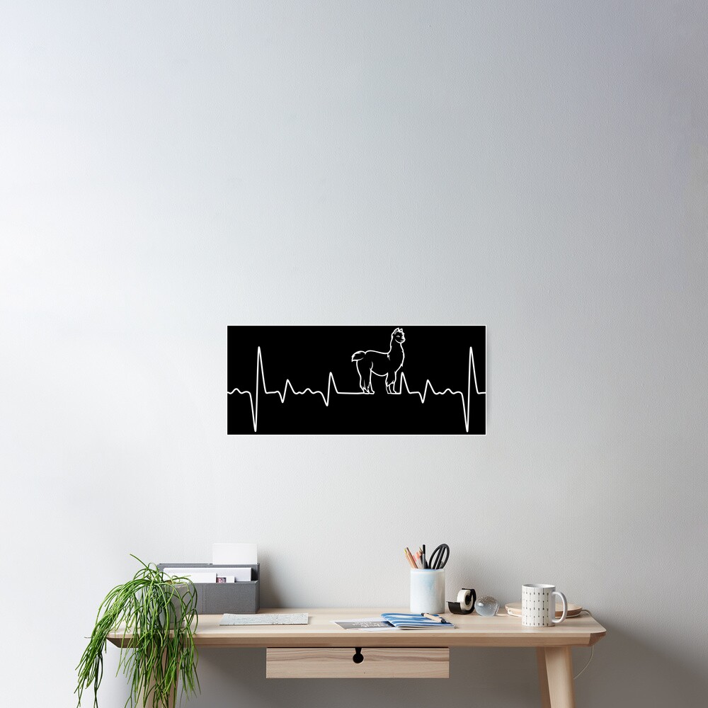 "Alpaca heartbeat EKG" Poster by ProMySign | Redbubble