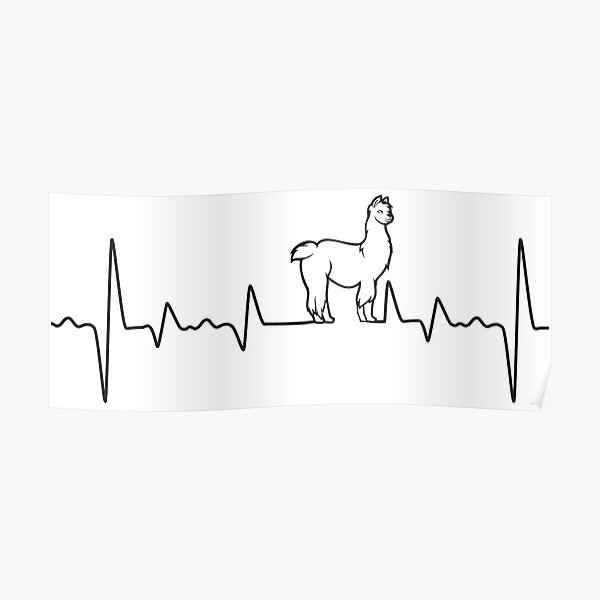 "Alpaca heartbeat EKG" Poster for Sale by ProMySign | Redbubble