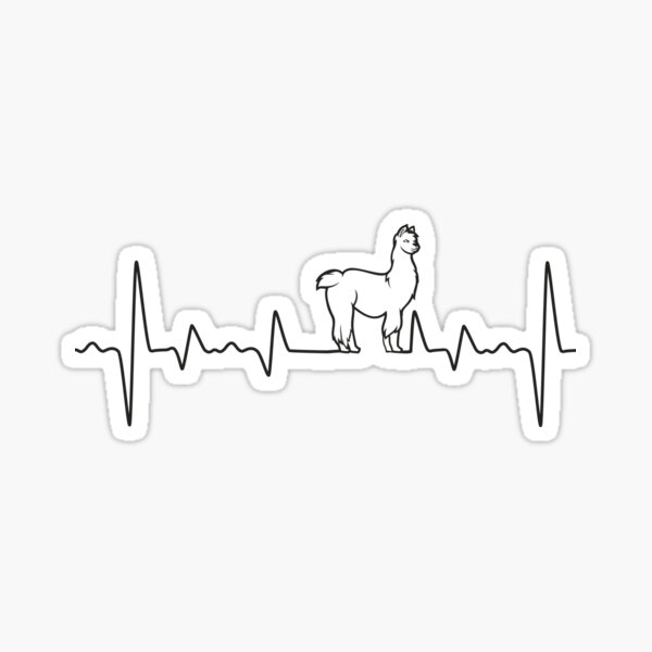 "Alpaca heartbeat EKG" Sticker by ProMySign | Redbubble