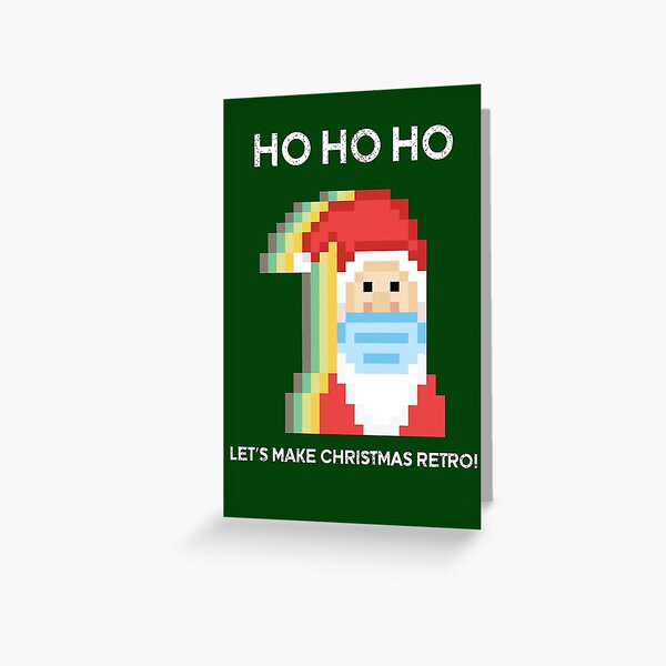 "Merry Christmas Cute Retro 8Bit Pixel Santa with covid face mask pixel ...