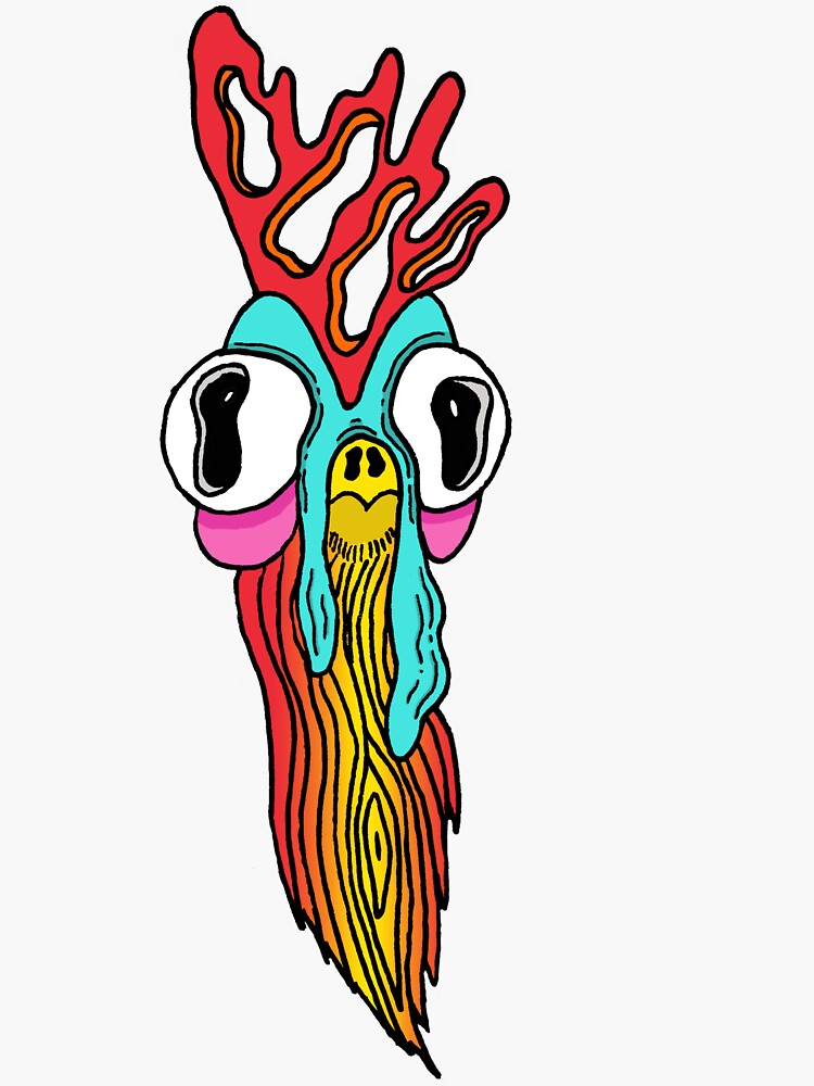 "trippy chicken" Sticker for Sale by sketchysdoodles | Redbubble