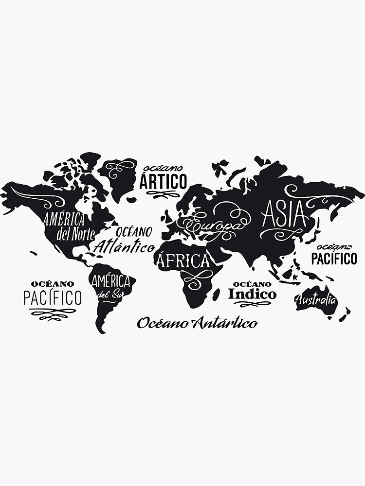 "World Continents Map" Sticker for Sale by endi318 | Redbubble