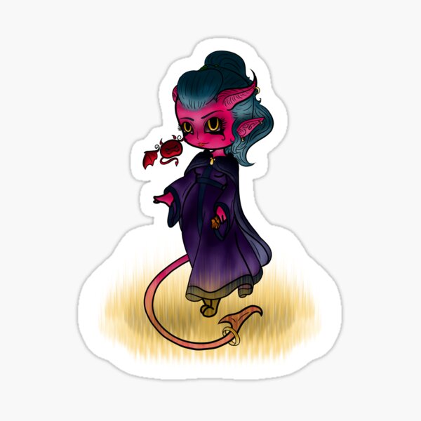 "Tiafling Warlock Chibi" Sticker for Sale by FatePro | Redbubble