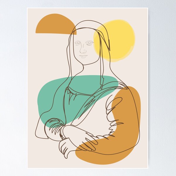"minimalist monalisa one art line" Poster by Agha-Arts | Redbubble