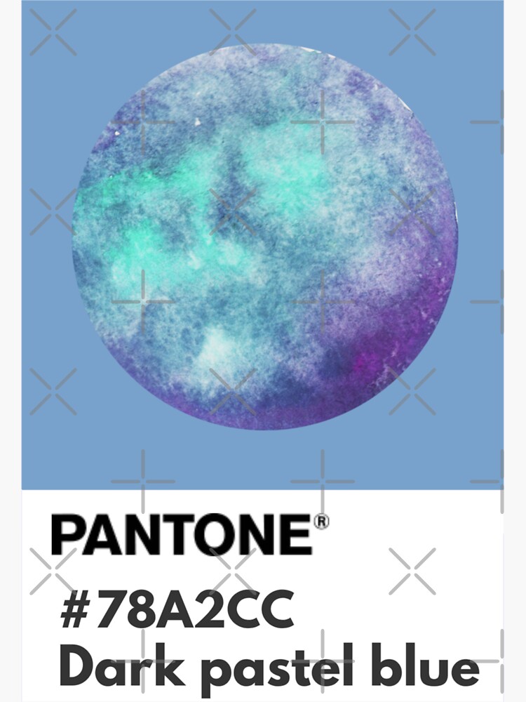 "Dark pastel blue watercolor planet pantone colors " Sticker for Sale ...
