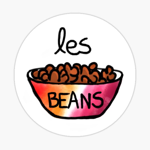 "Lesbian Pride -- "lesbeans"" Sticker for Sale by localcryptidboi ...